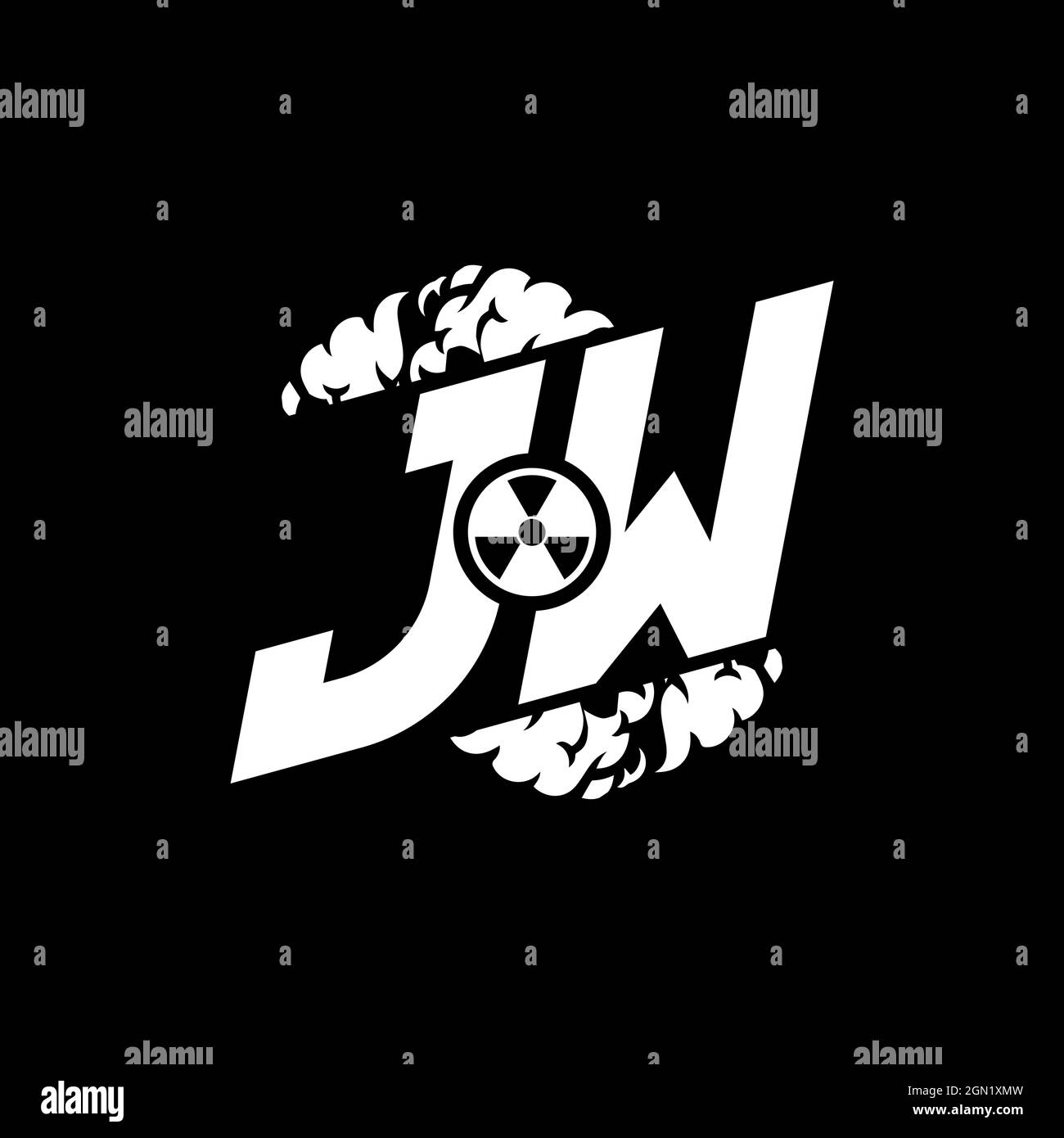 JW Initial ESport Monogram with Shape and Smoke Style template vector ...