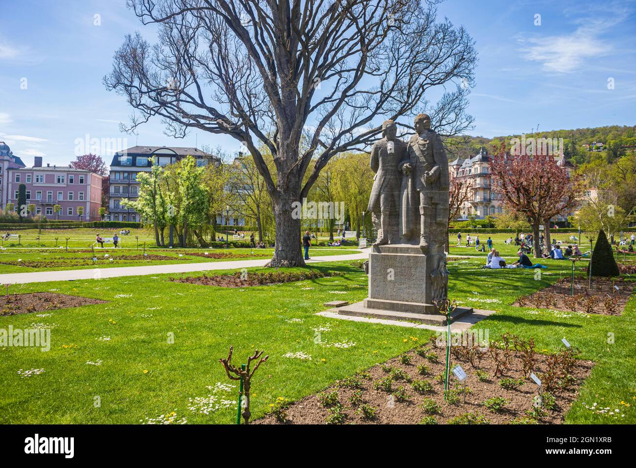 Boxberger Neumann monument in the rose garden in Bad Kissingen, Bavaria ...