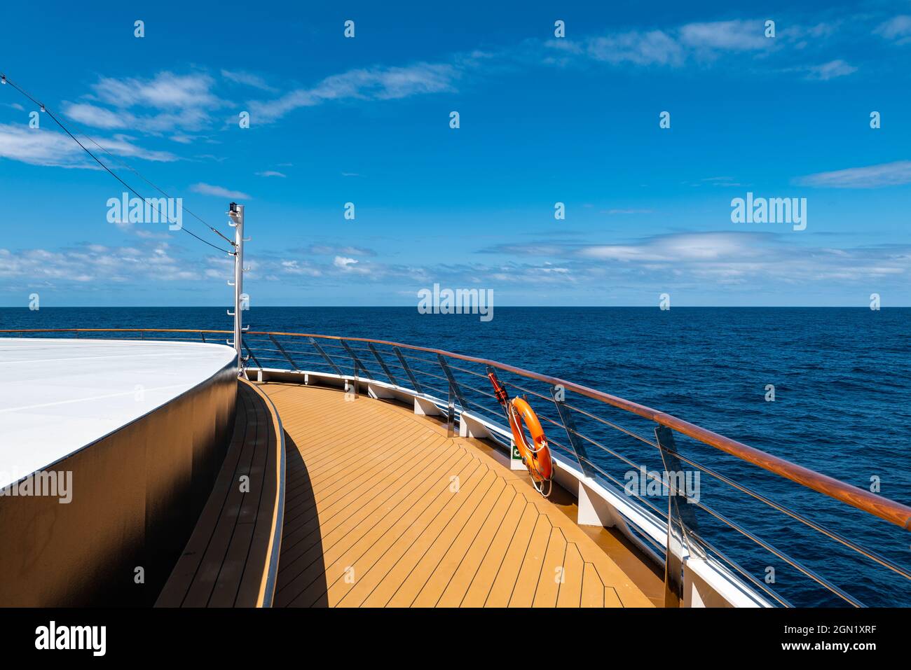 Deck at the bow of the expedition cruise ship World Explorer (Nicko ...