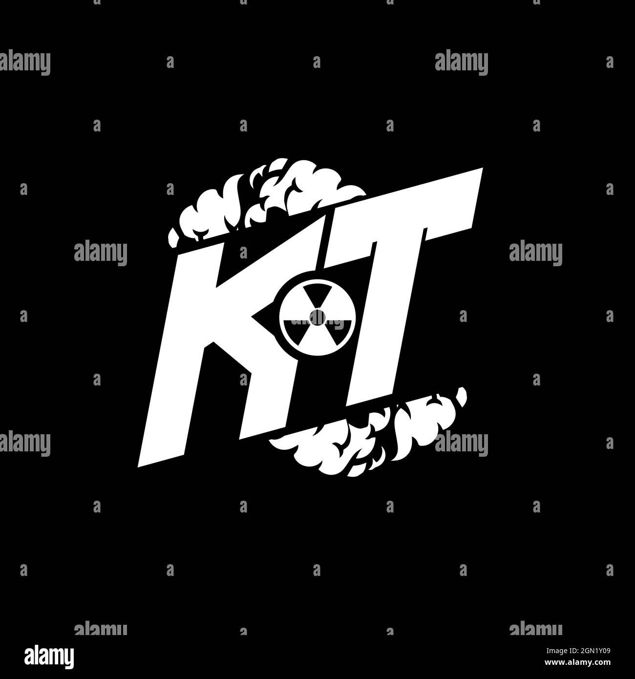 KT Initial ESport Monogram with Shape and Smoke Style template vector ...