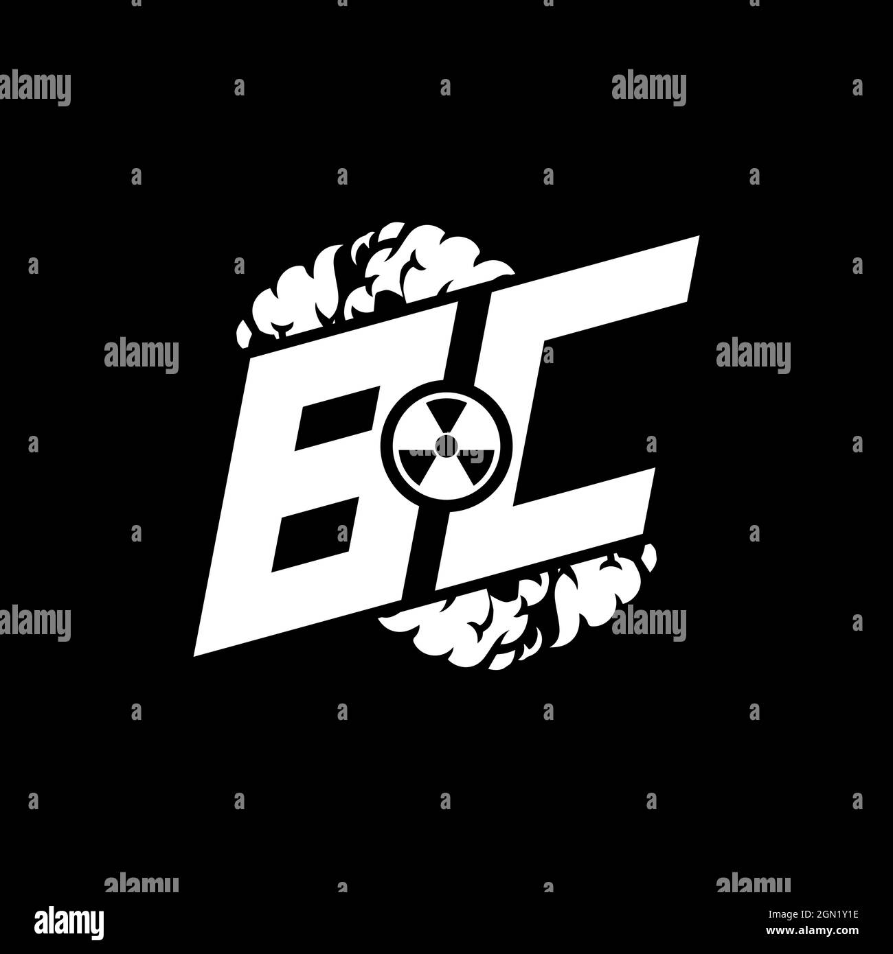 BC Initial ESport Monogram with Shape and Smoke Style template vector ...