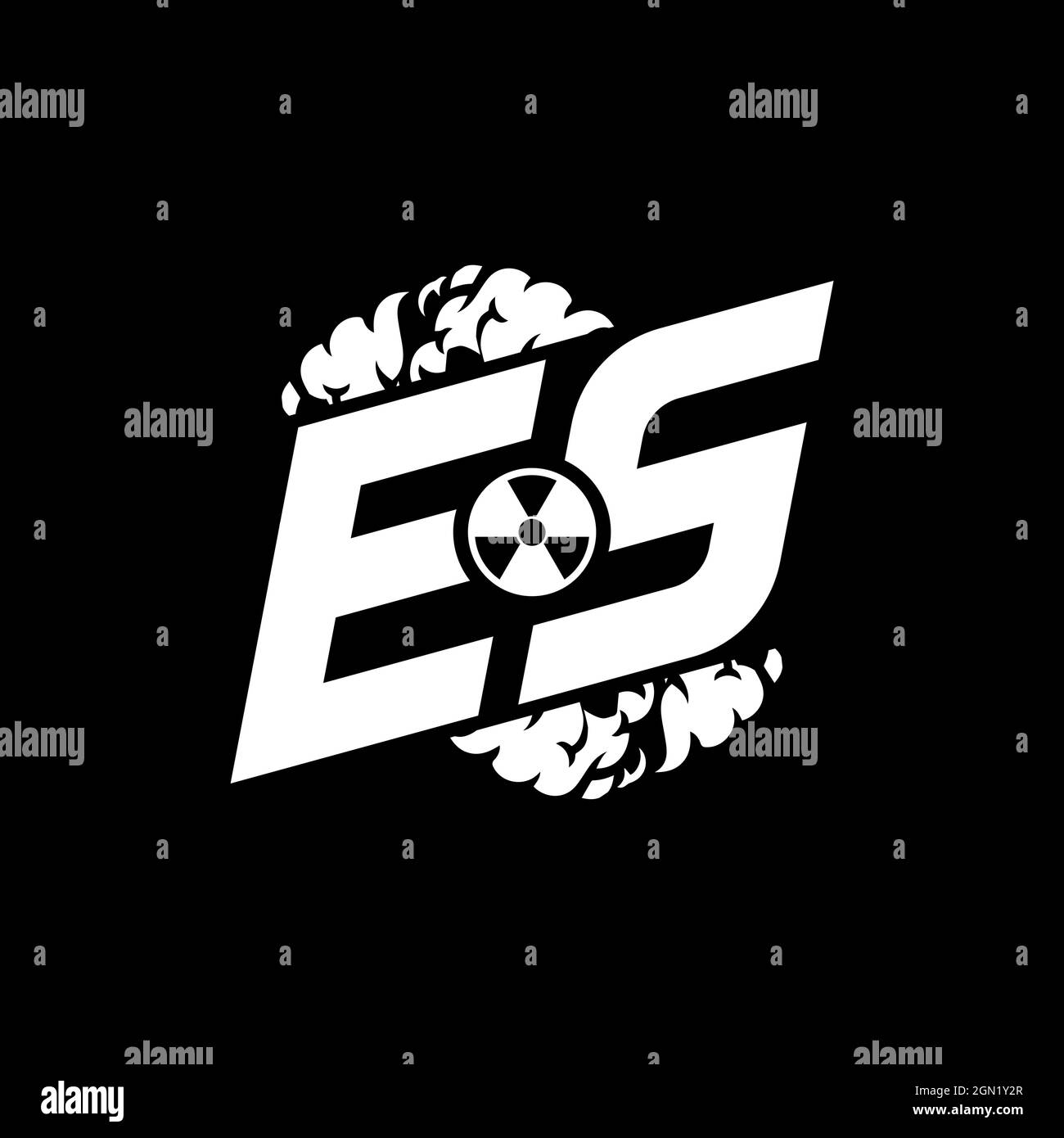ES Initial ESport Monogram with Shape and Smoke Style template vector ...