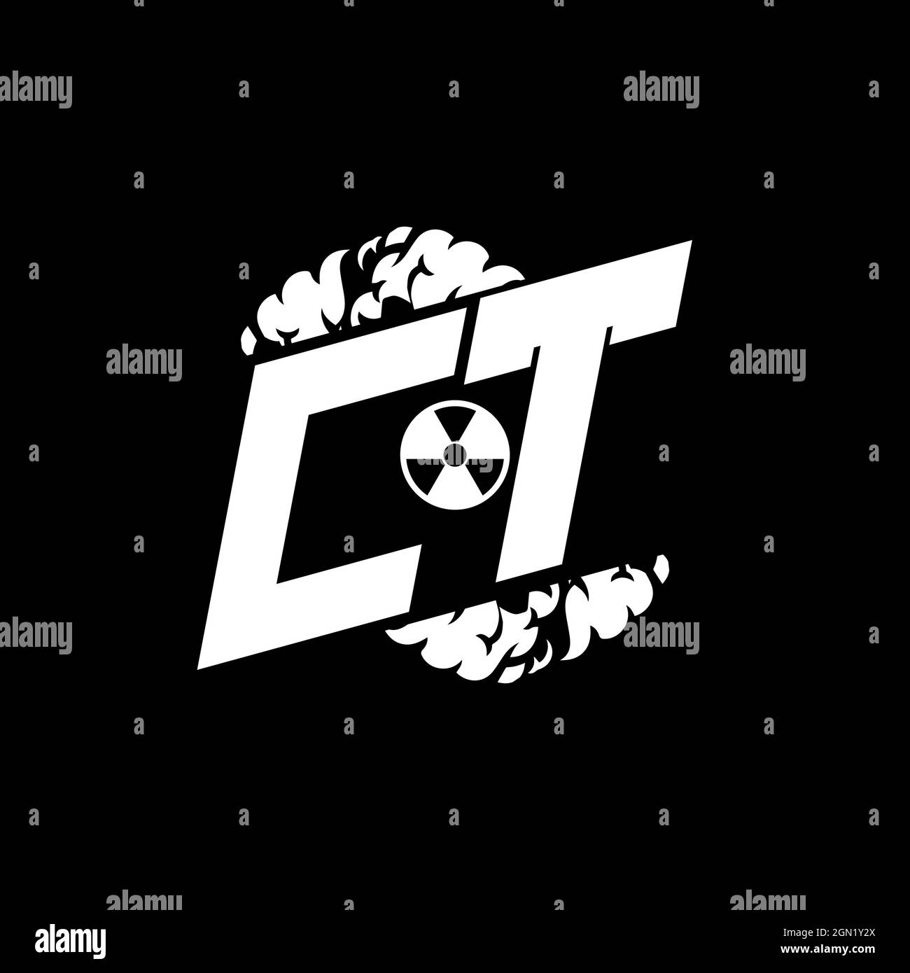 CT Initial ESport Monogram with Shape and Smoke Style template vector ...