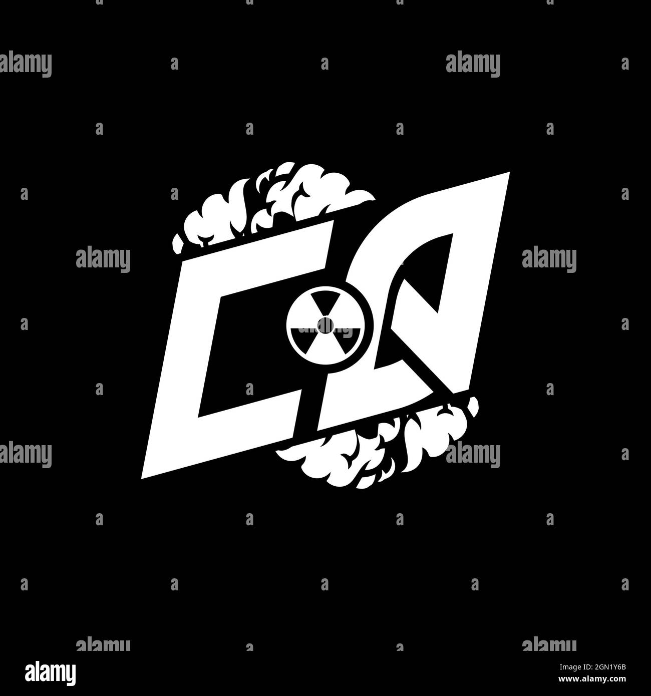 CQ Initial ESport Monogram with Shape and Smoke Style template vector ...