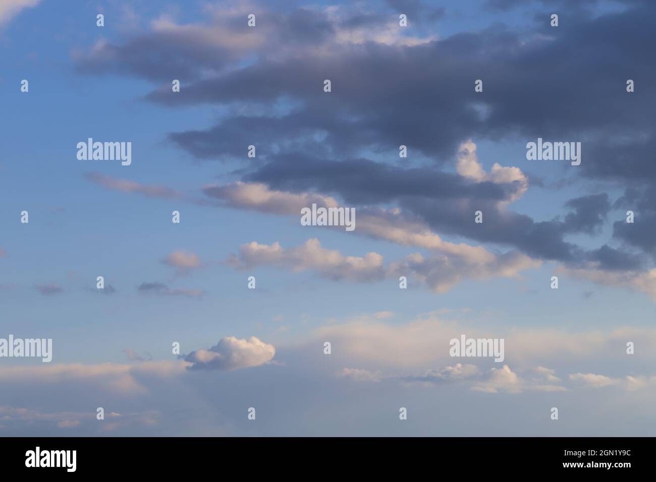 Evening sky with lilac clouds and a sunset Dramatic sky Stock Photo - Alamy