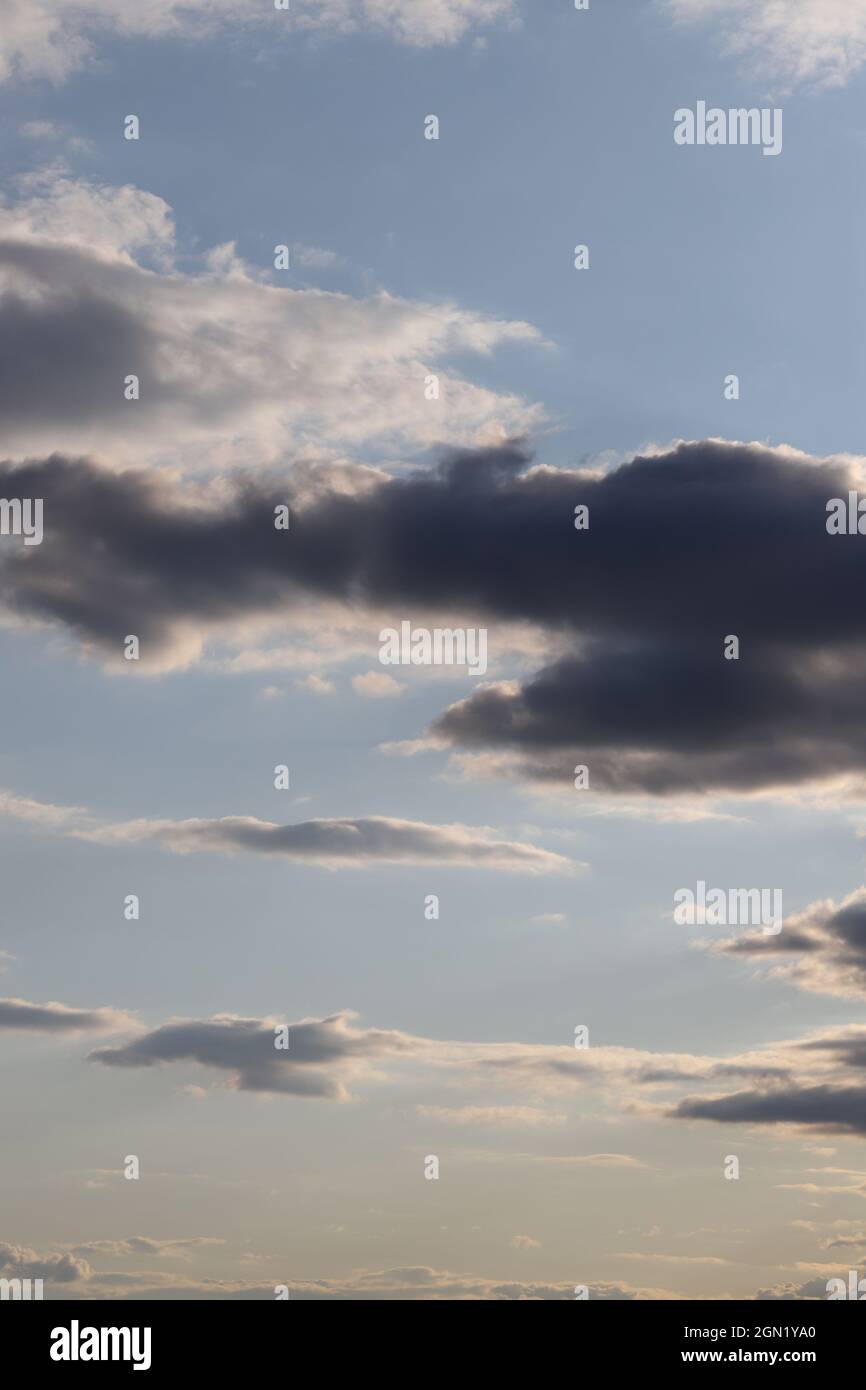 Evening sky with lilac clouds and a sunset Dramatic sky Stock Photo - Alamy