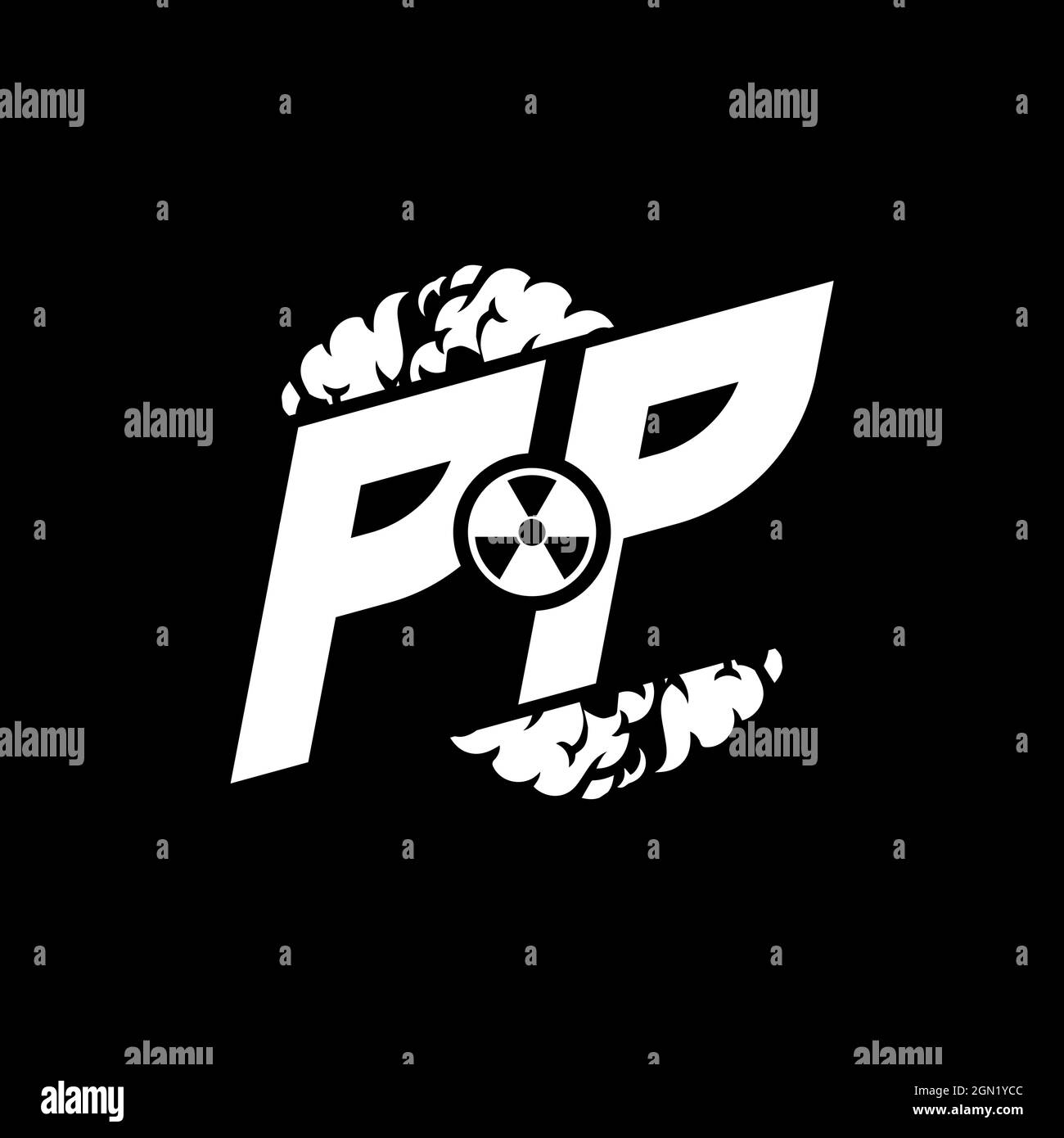 PP Initial ESport Monogram with Shape and Smoke Style template vector ...