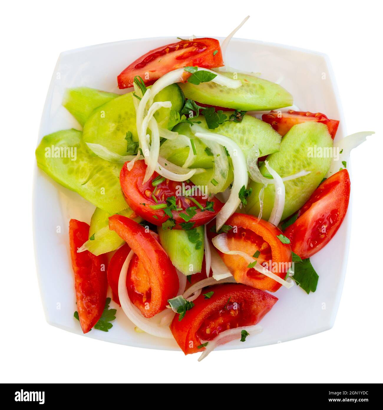 Salad cucumbers tomatoes onion Cut Out Stock Images & Pictures - Alamy