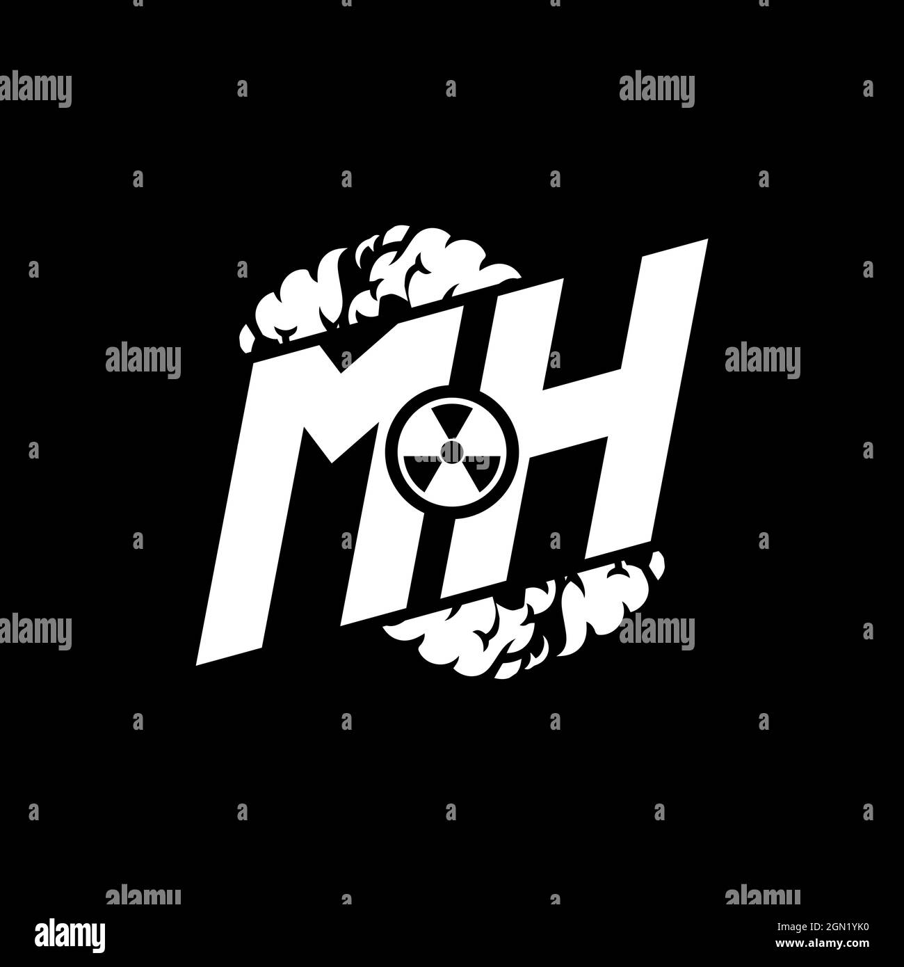 MH Initial ESport Monogram with Shape and Smoke Style template vector ...