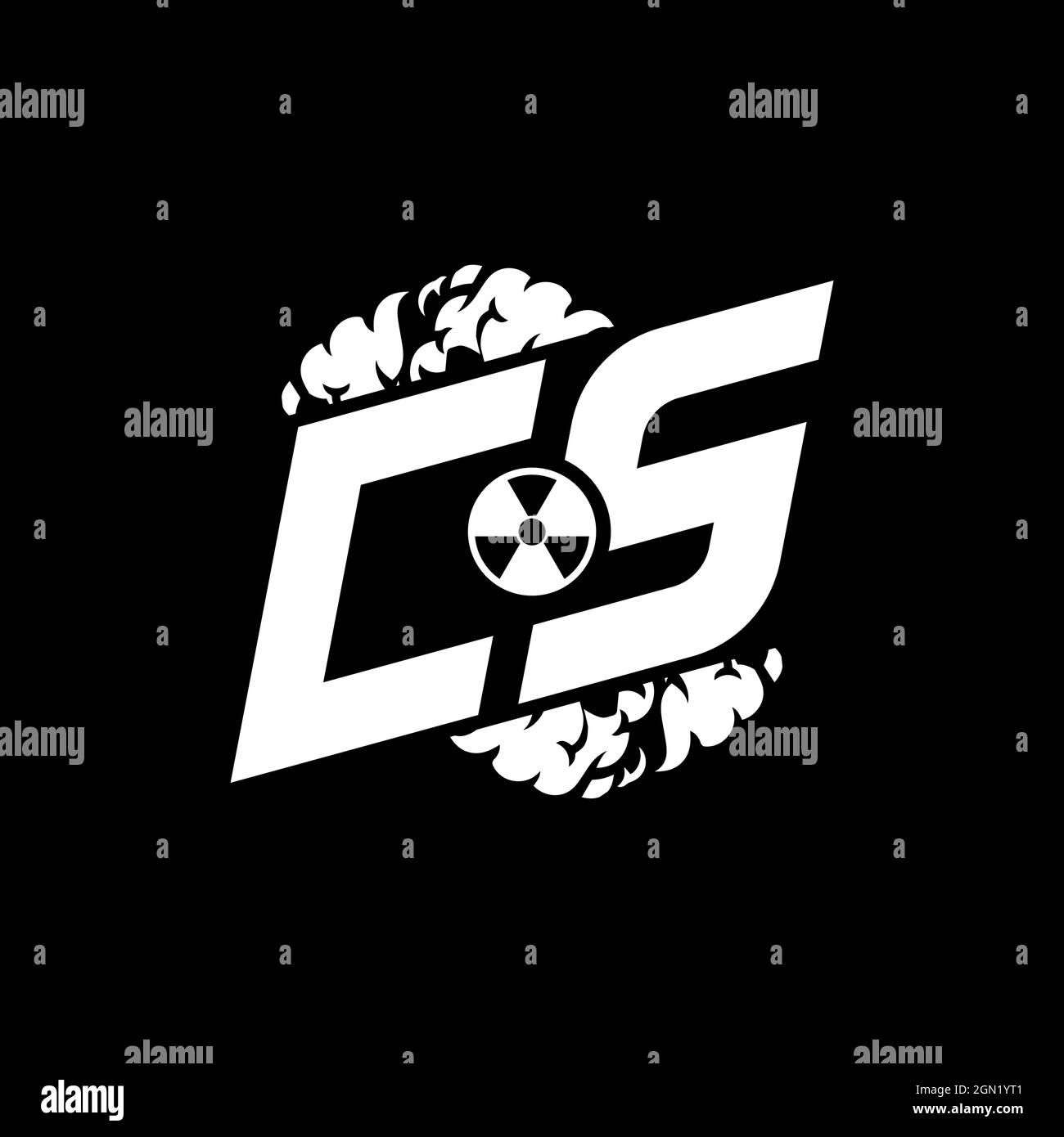 CS Initial ESport Monogram with Shape and Smoke Style template vector ...
