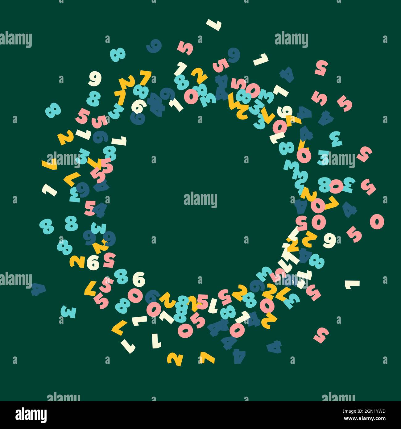 Falling pastel numbers. Math study concept with flying digits. Likable ...