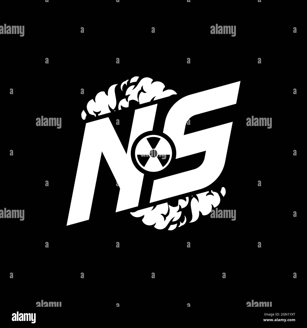NS Initial ESport Monogram with Shape and Smoke Style template vector ...