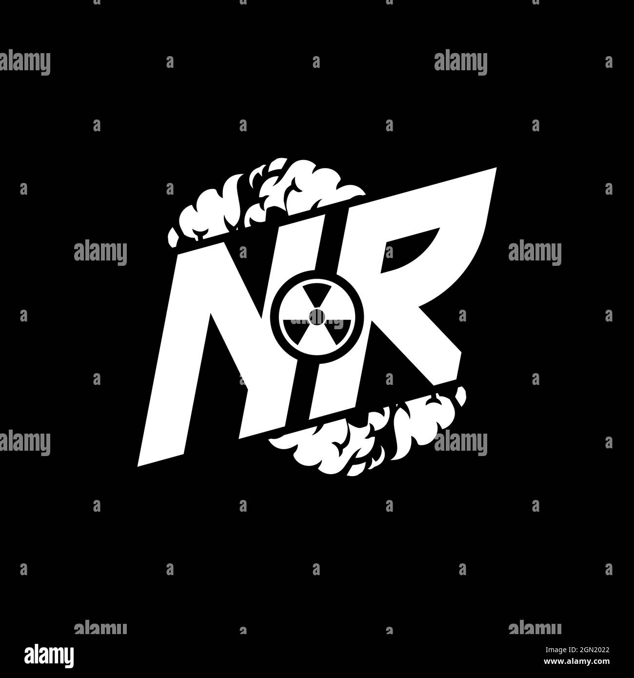 NR Initial ESport Monogram with Shape and Smoke Style template vector ...
