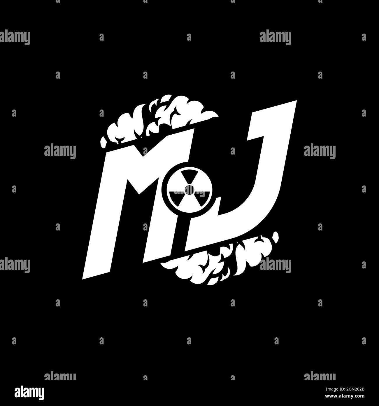 MJ Initial ESport Monogram with Shape and Smoke Style template vector ...