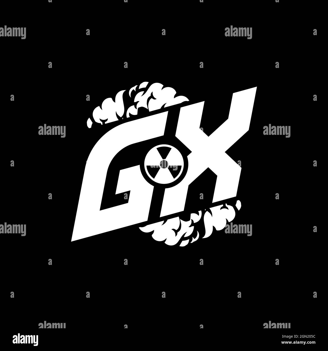 GX Initial ESport Monogram with Shape and Smoke Style template vector ...