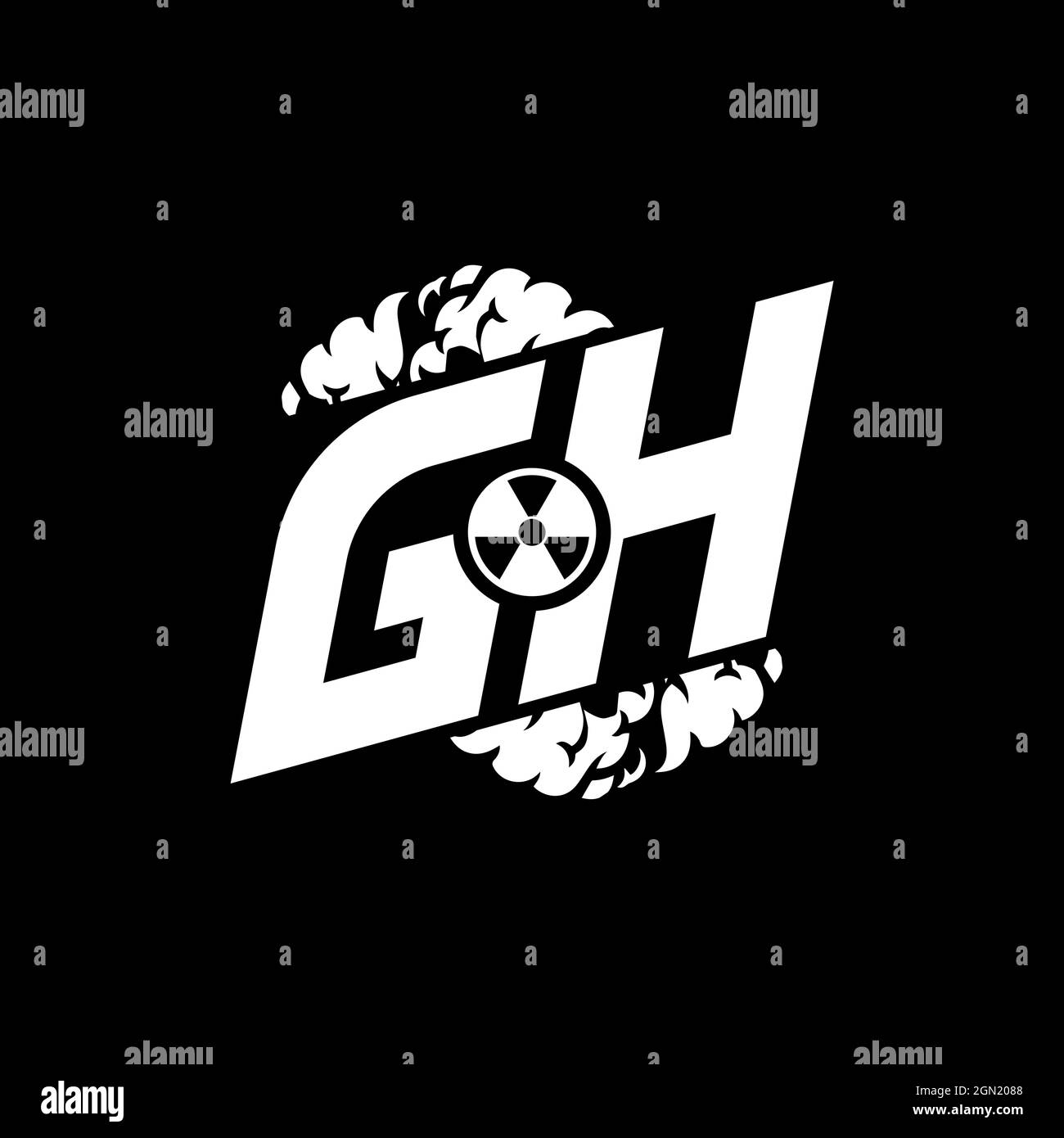 GH Initial ESport Monogram with Shape and Smoke Style template vector ...
