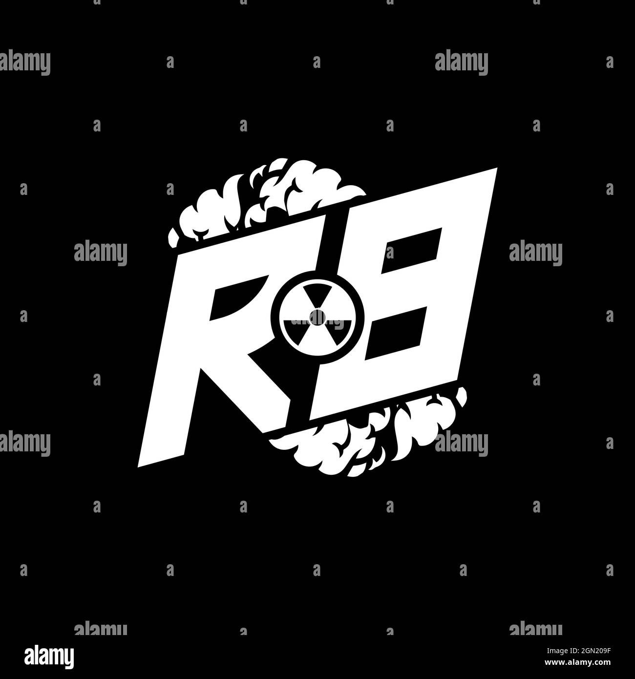 RB Initial ESport Monogram with Shape and Smoke Style template vector ...
