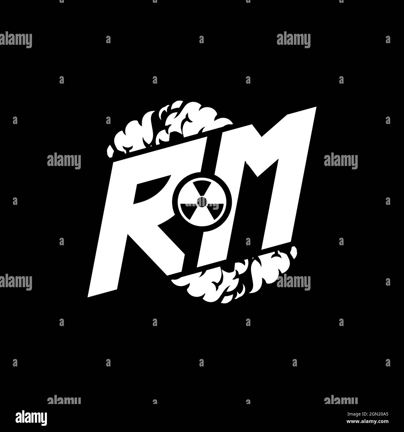 RM Initial ESport Monogram with Shape and Smoke Style template vector ...