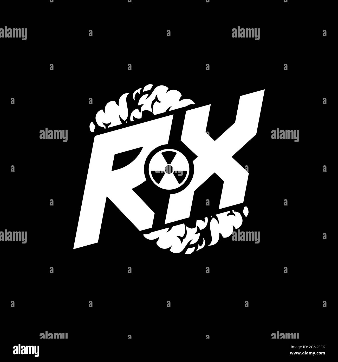 RX Initial ESport Monogram with Shape and Smoke Style template vector ...