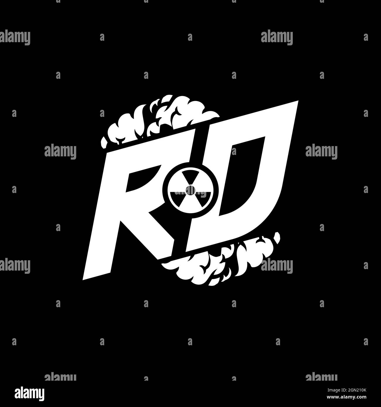 RD Initial ESport Monogram with Shape and Smoke Style template vector ...