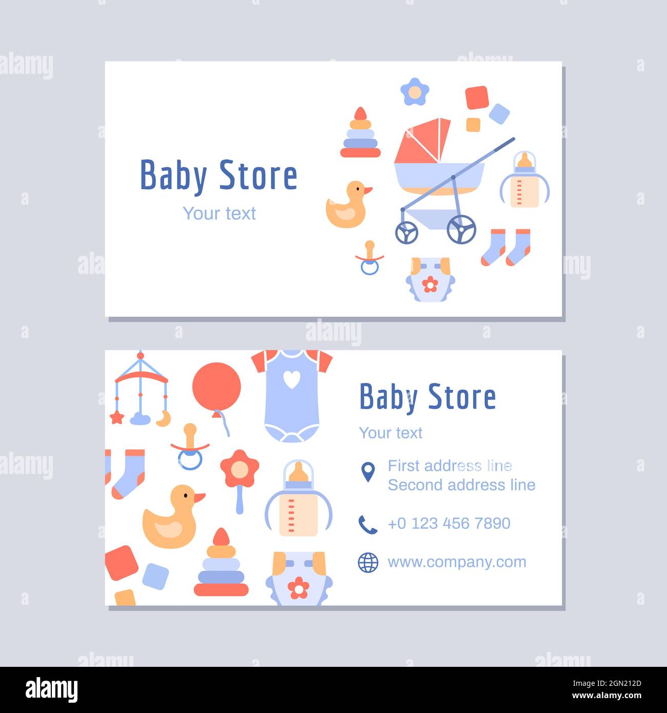 Baby store business card design template Stock Vector Image & Art - Alamy