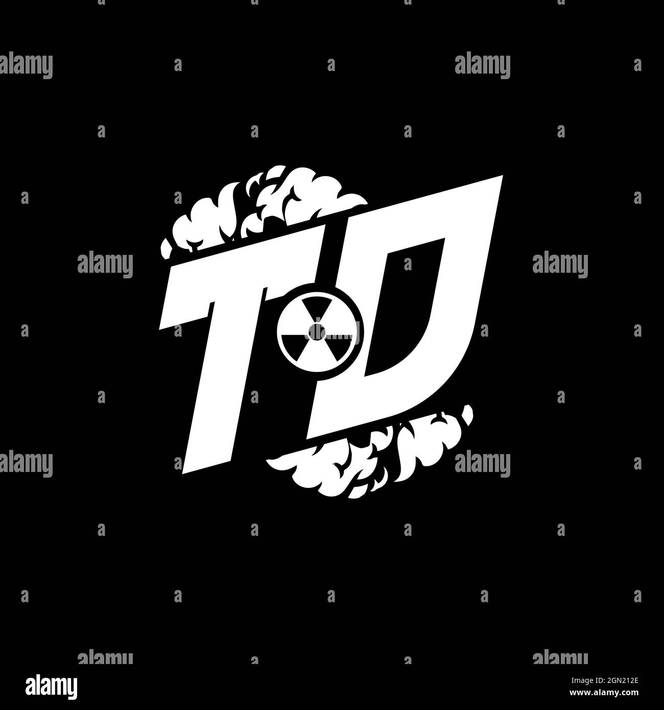 TD Initial ESport Monogram with Shape and Smoke Style template vector ...