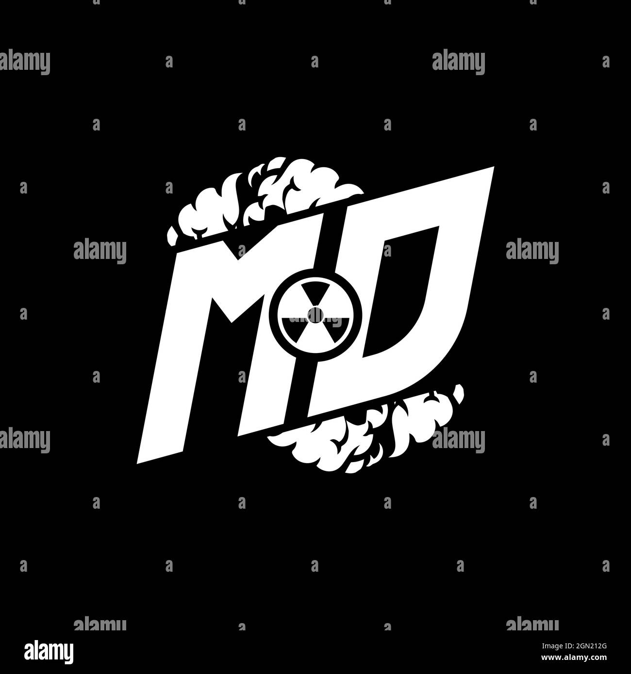 MD Initial ESport Monogram with Shape and Smoke Style template vector ...
