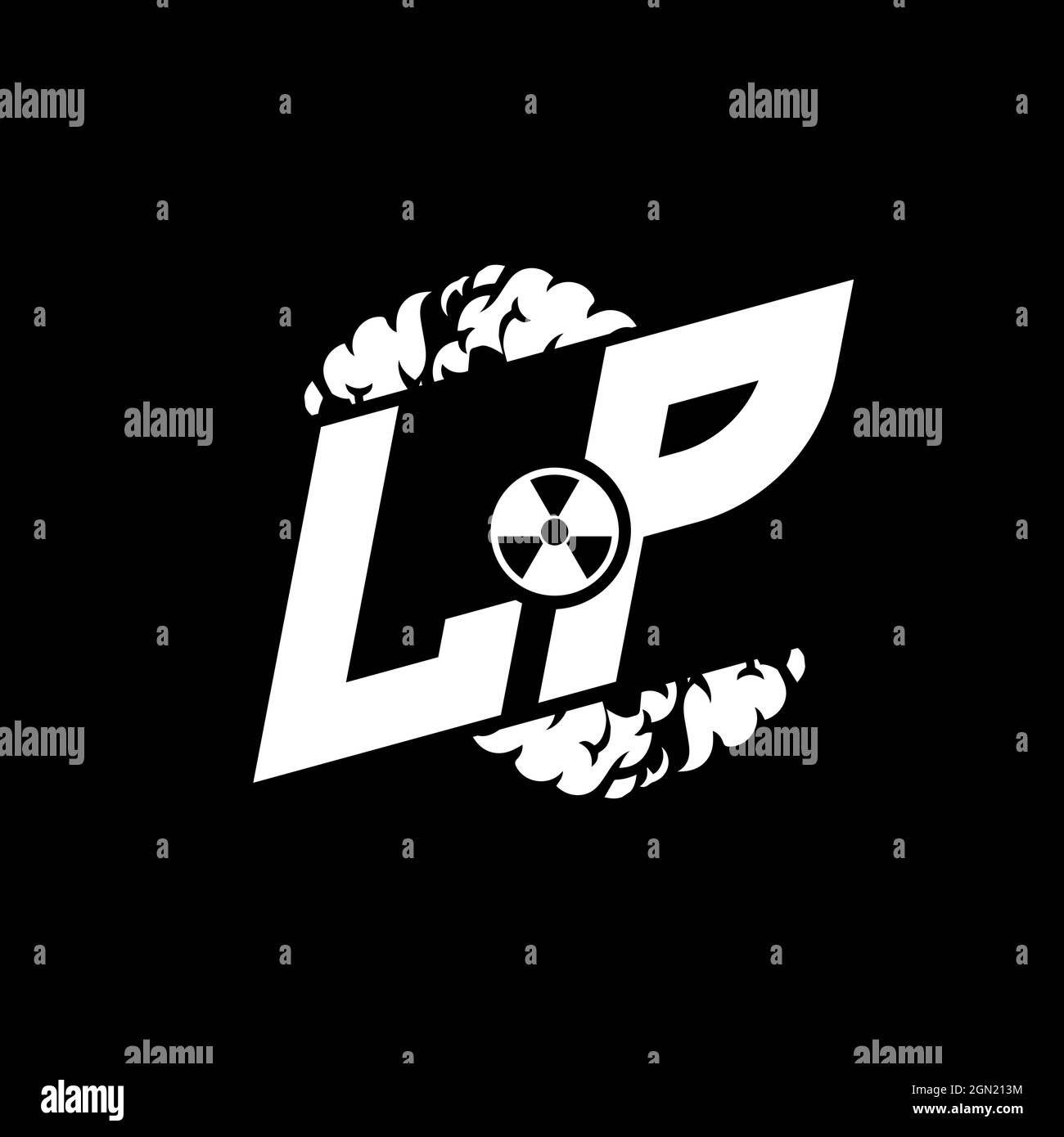 LP Initial ESport Monogram with Shape and Smoke Style template vector ...