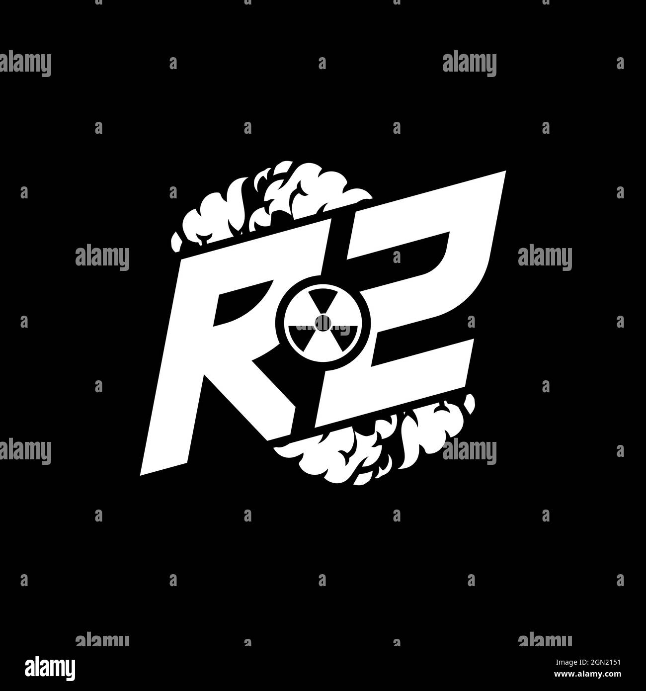 RZ Initial ESport Monogram with Shape and Smoke Style template vector ...