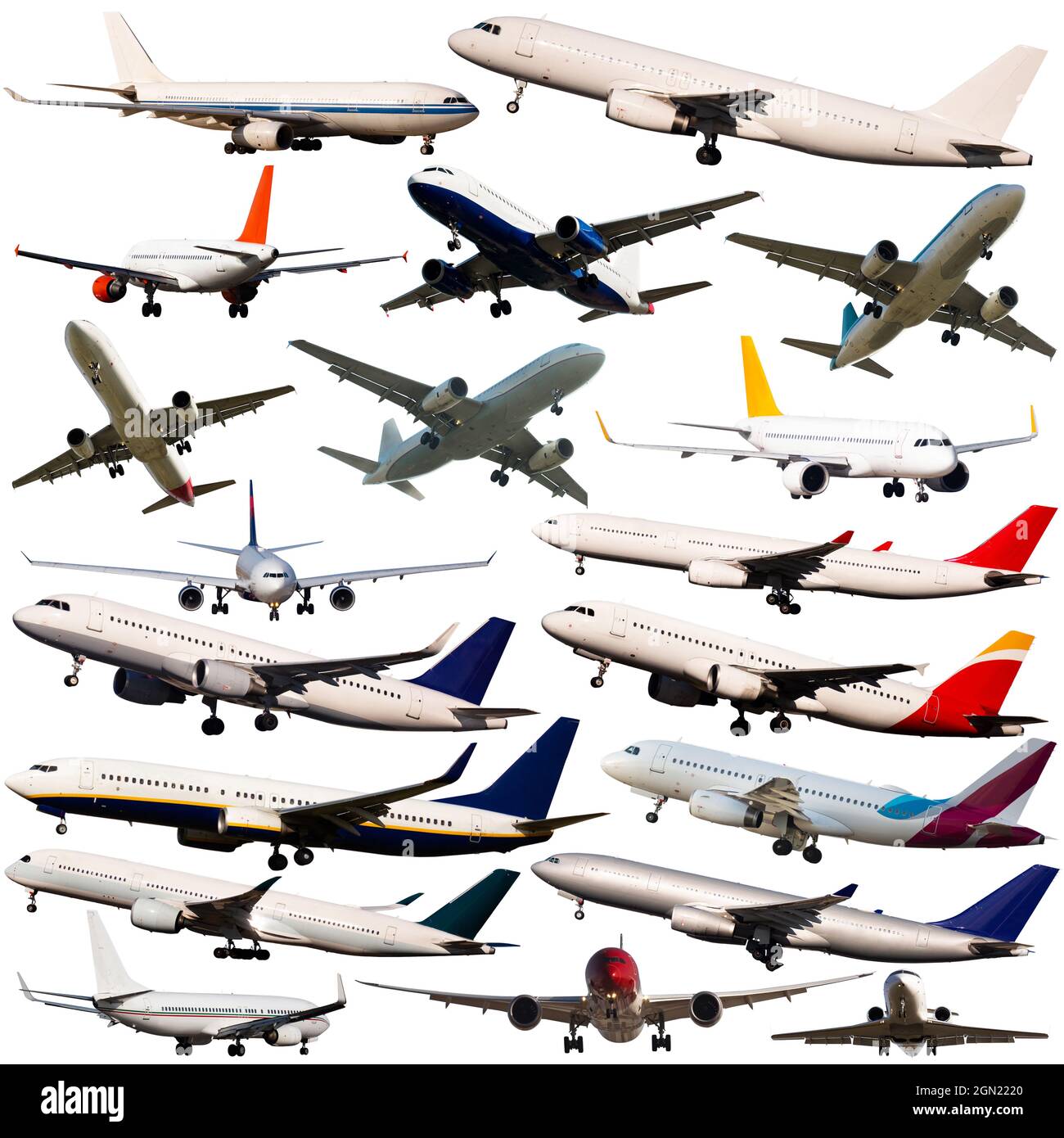 Collage of different passenger airplanes Stock Photo - Alamy