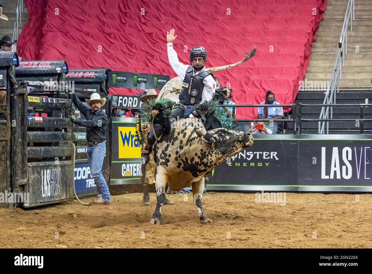 NEWARK, NJ - SEPTEMBER 19: Dalton Kasel rides Man Cow during the ...