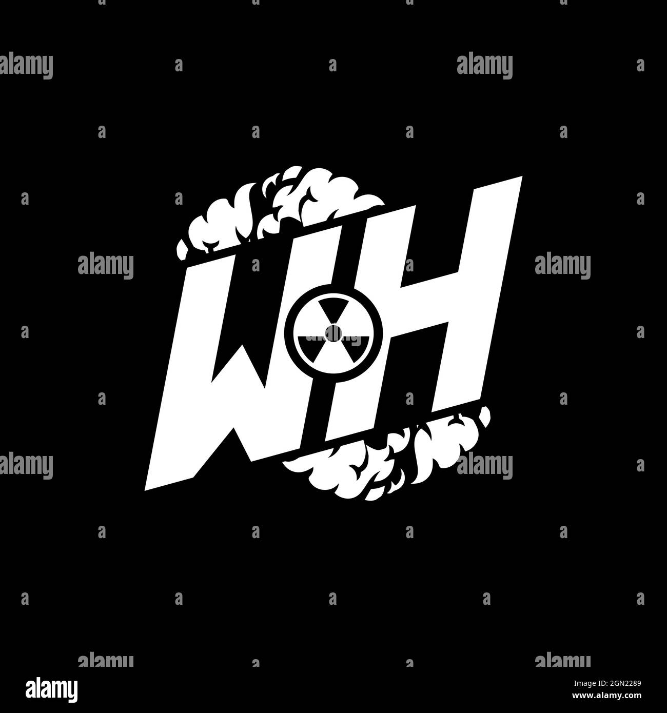 WH Initial ESport Monogram with Shape and Smoke Style template vector ...