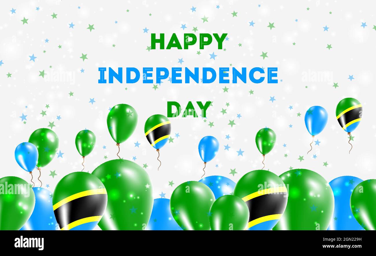 Tanzania United Republic of Independence Day Patriotic Design. Balloons ...