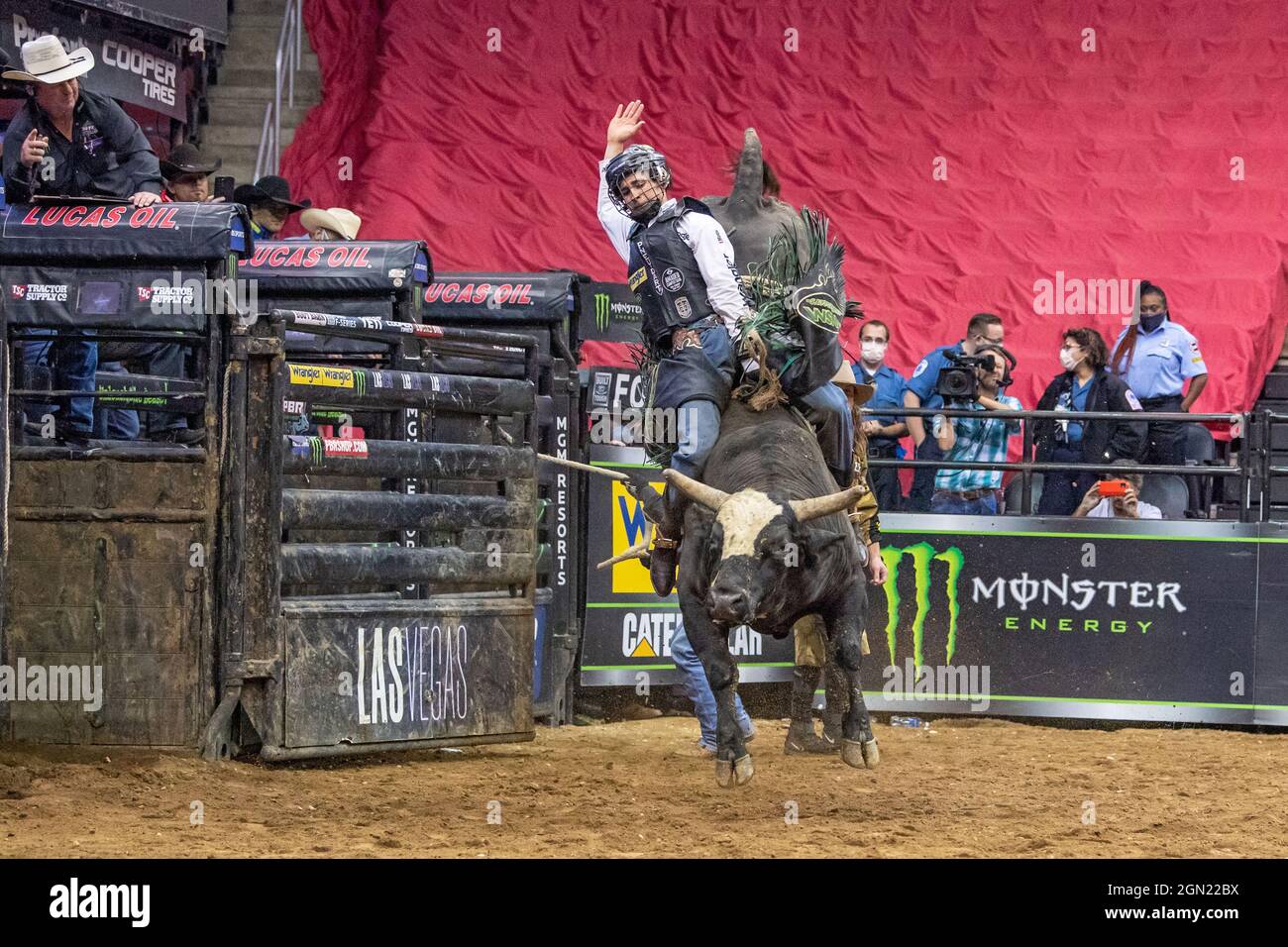 NEWARK, NJ - SEPTEMBER 19: Dalton Kasel rides King Brute during the ...