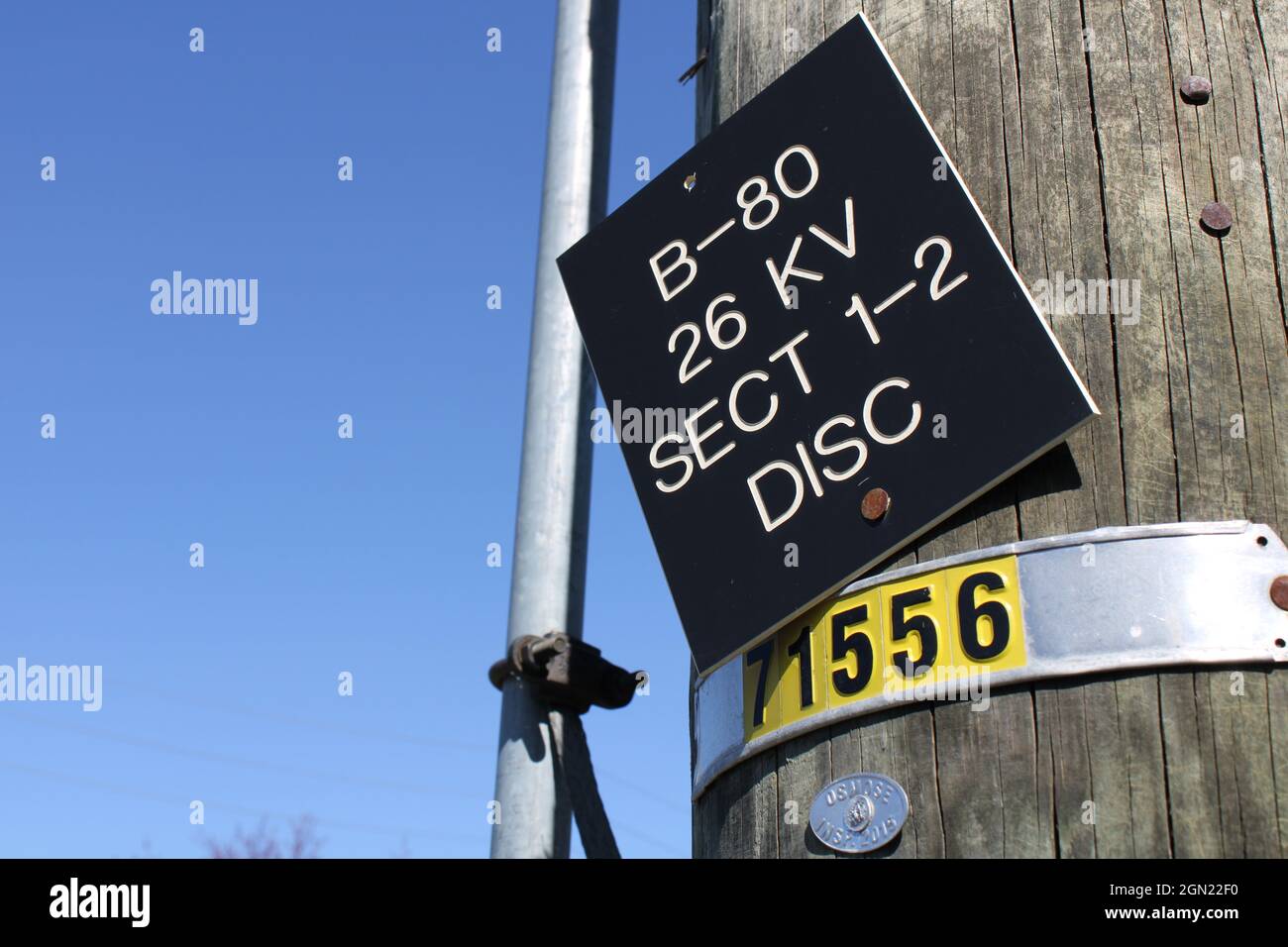 Telephone pole code Stock Photo - Alamy