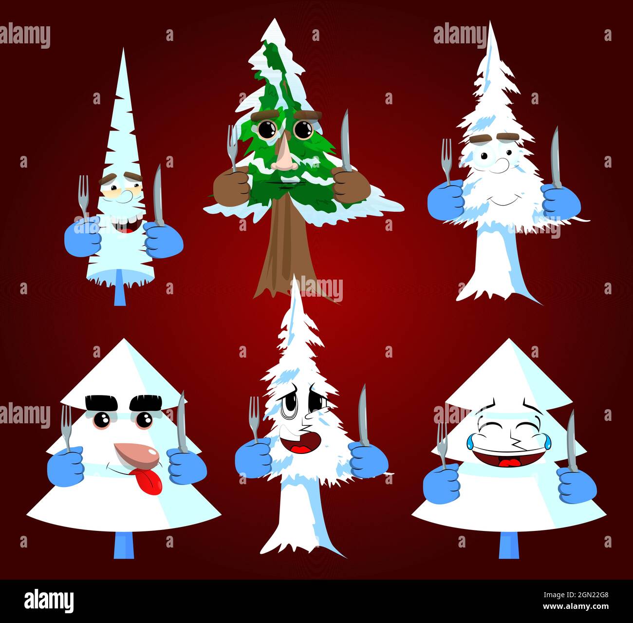 Funny face on cut tree Stock Vector Images - Alamy