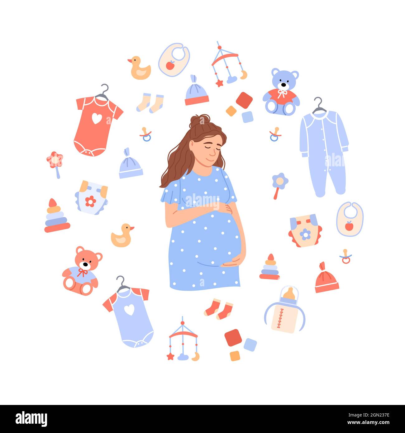 Woman pregnant on white Stock Vector Images - Alamy