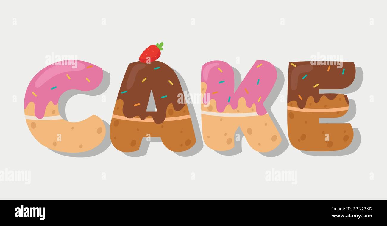 Word CAKE logo stylized as sweets - Vector illustration Stock Vector ...