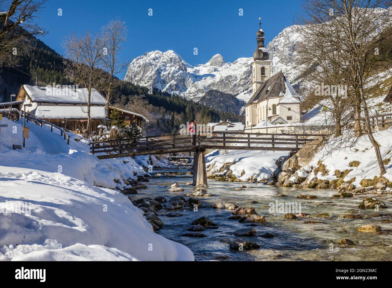 Parish Church of St. Sebastian in Ramsau, Upper Bavaria, Bavaria ...
