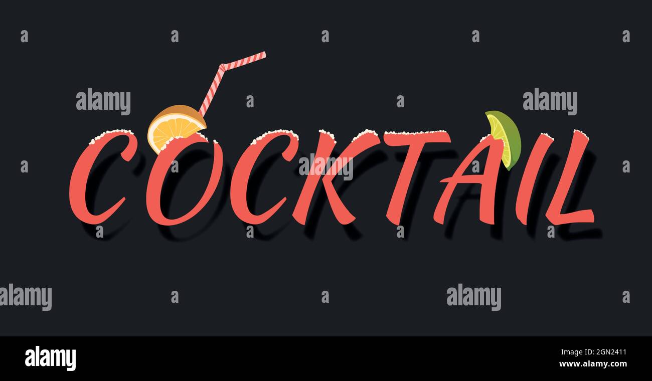 Logo word COCKTAIL stylized as trendy drinks - Vector illustration ...