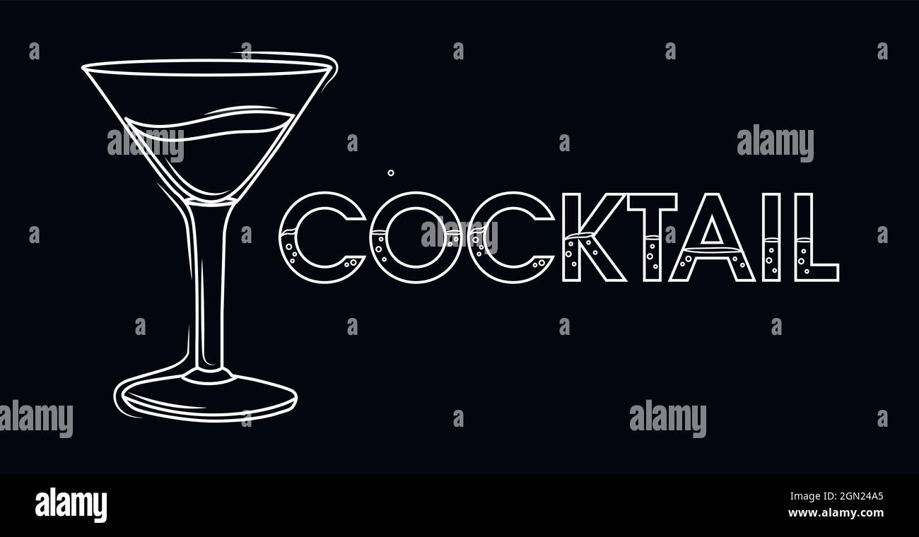 Logo word COCKTAIL stylized as trendy drinks - Vector illustration ...