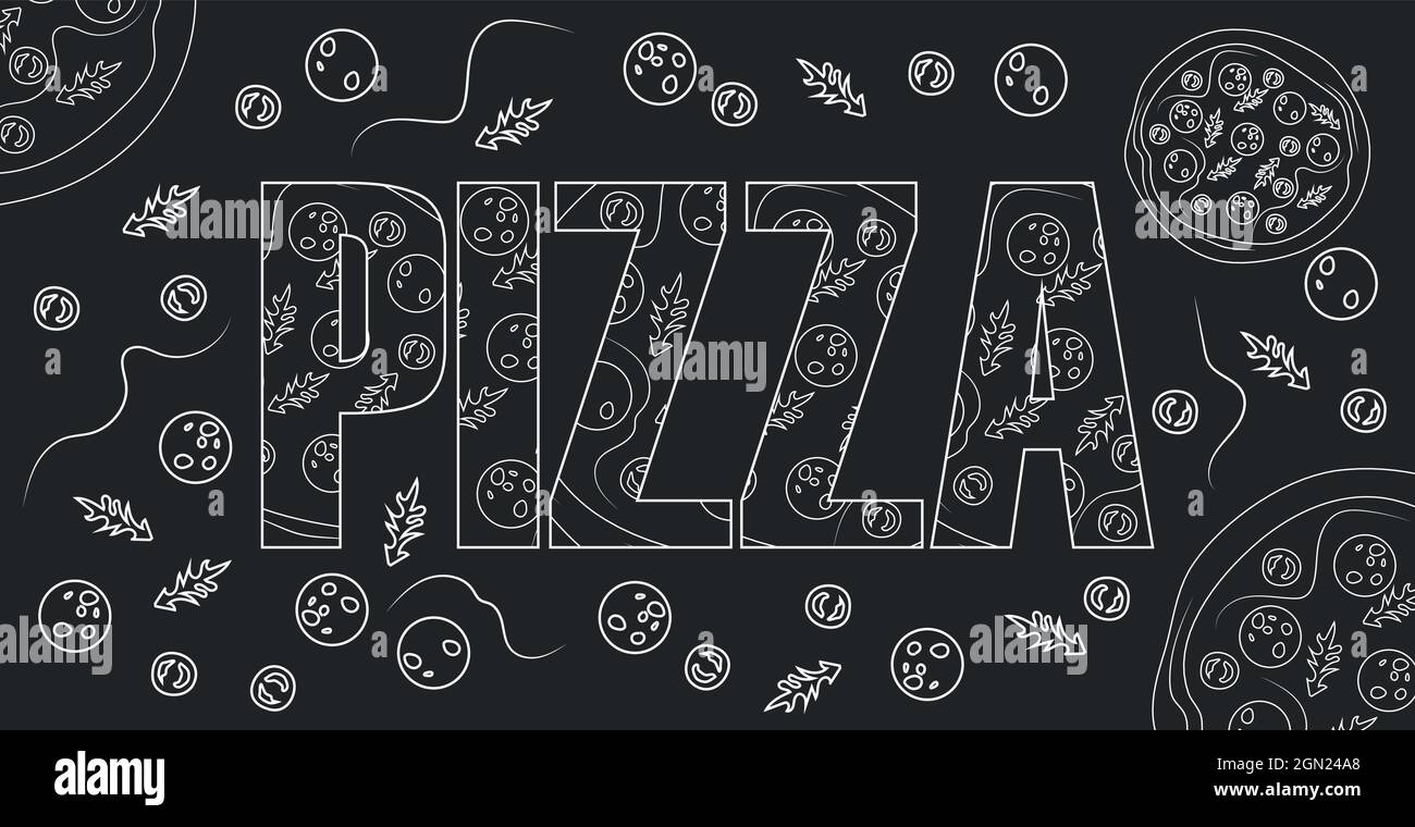 Word PIZZA stylized as a stylish logo - Vector illustration Stock ...