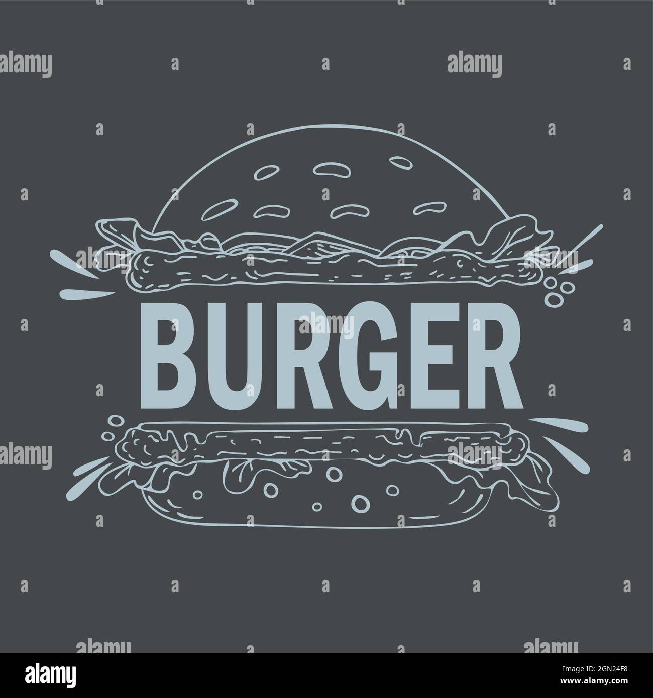 Logo word BURGER stylized as fast food - Vector illustration Stock ...