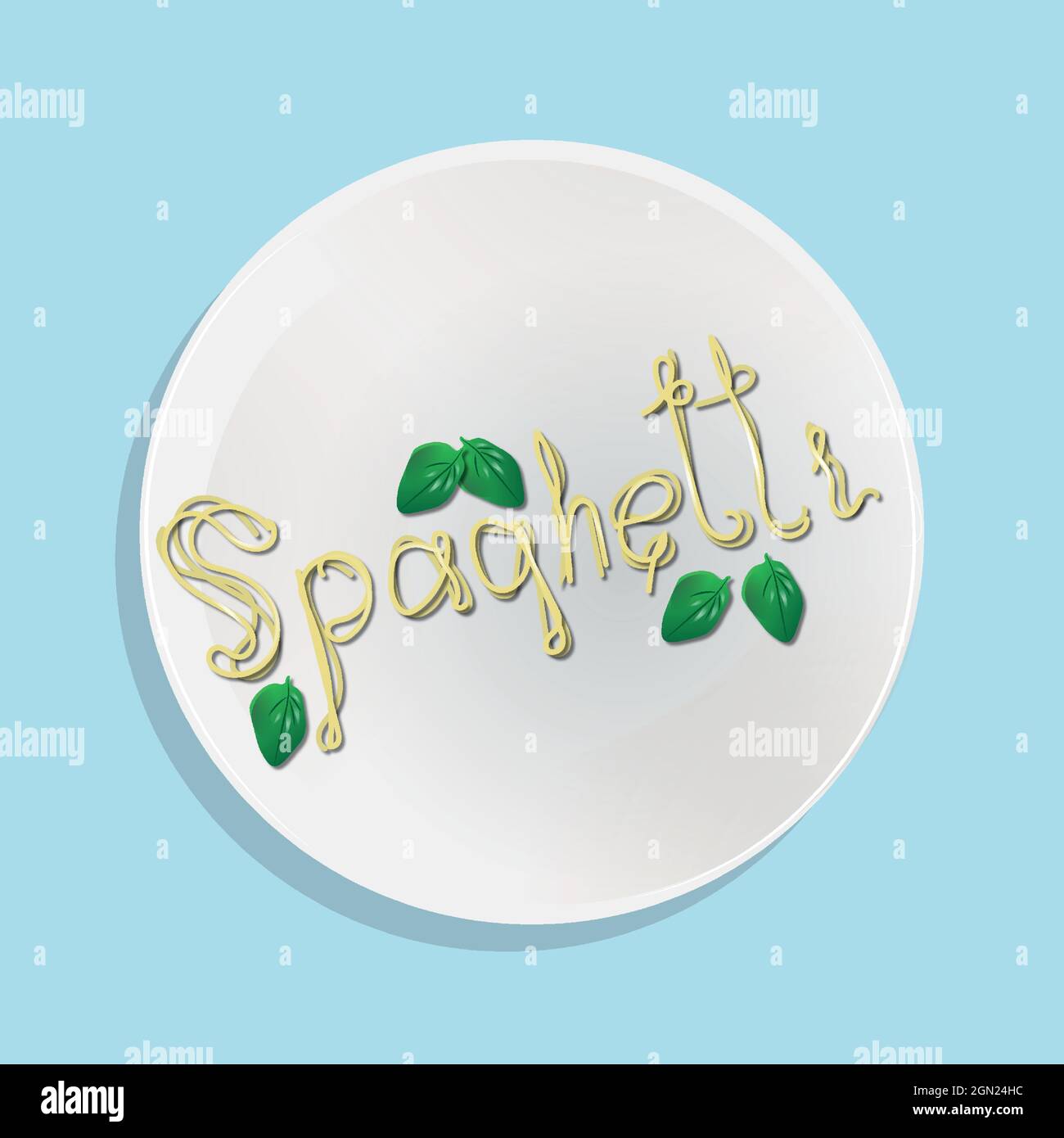 Word SPAGHETTI stylized as a stylish logo - Vector illustration Stock ...