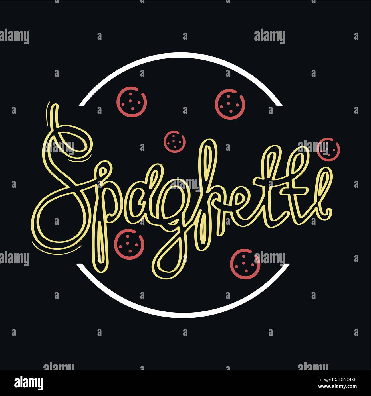 Word SPAGHETTI stylized as a stylish logo - Vector illustration Stock ...