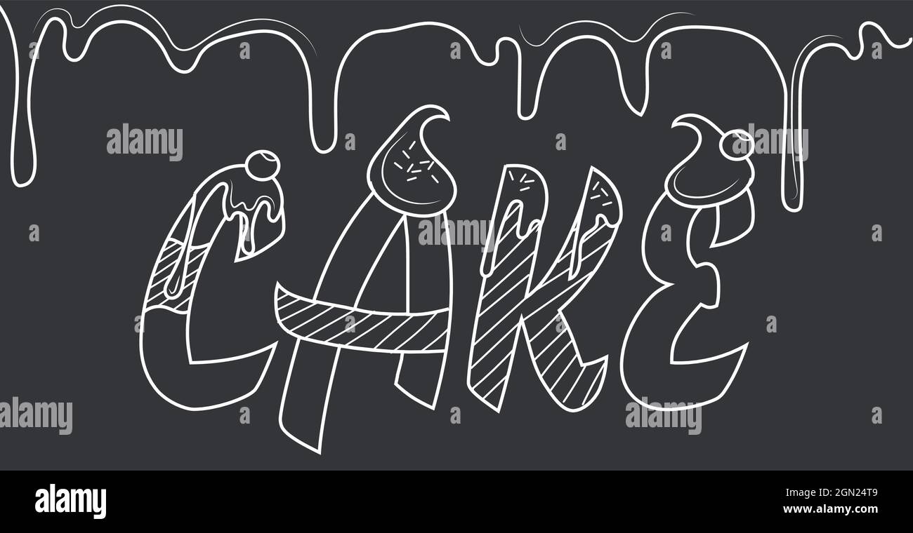 Word CAKE logo stylized as sweets - Vector illustration Stock Vector ...