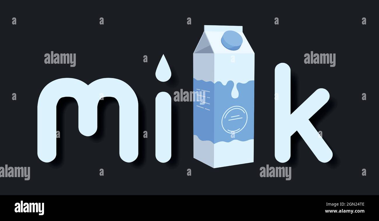 Word Milk stylized as a stylish logo - Vector illustration Stock Vector ...