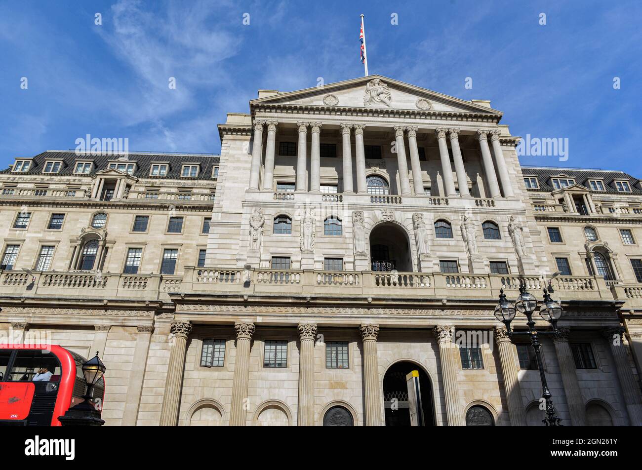 London, UK. 21st Sep, 2021. A general view of Bank of England on a ...