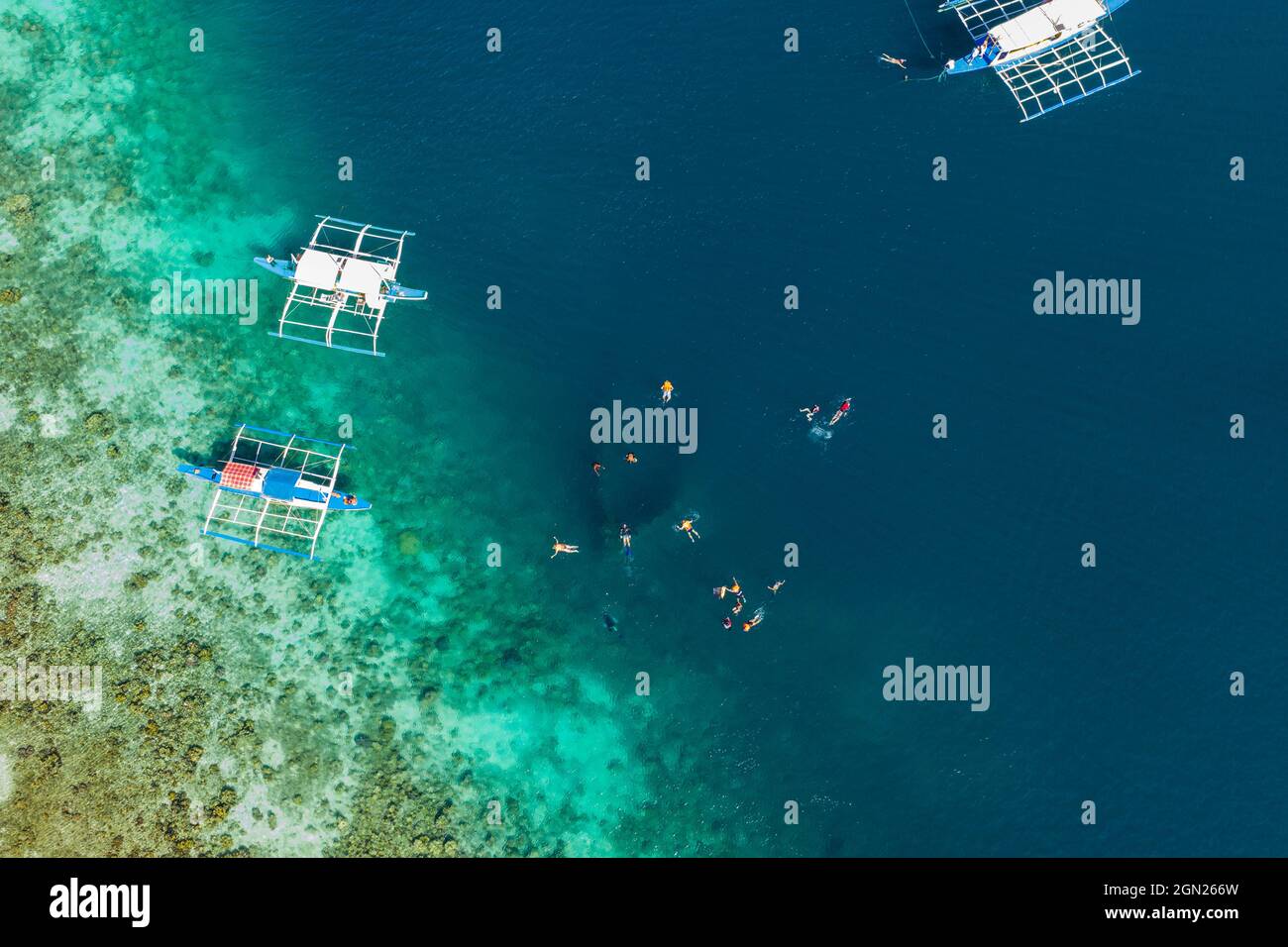 Aerial view of guests enjoying a snorkeling trip at the Skeleton Wreck ...
