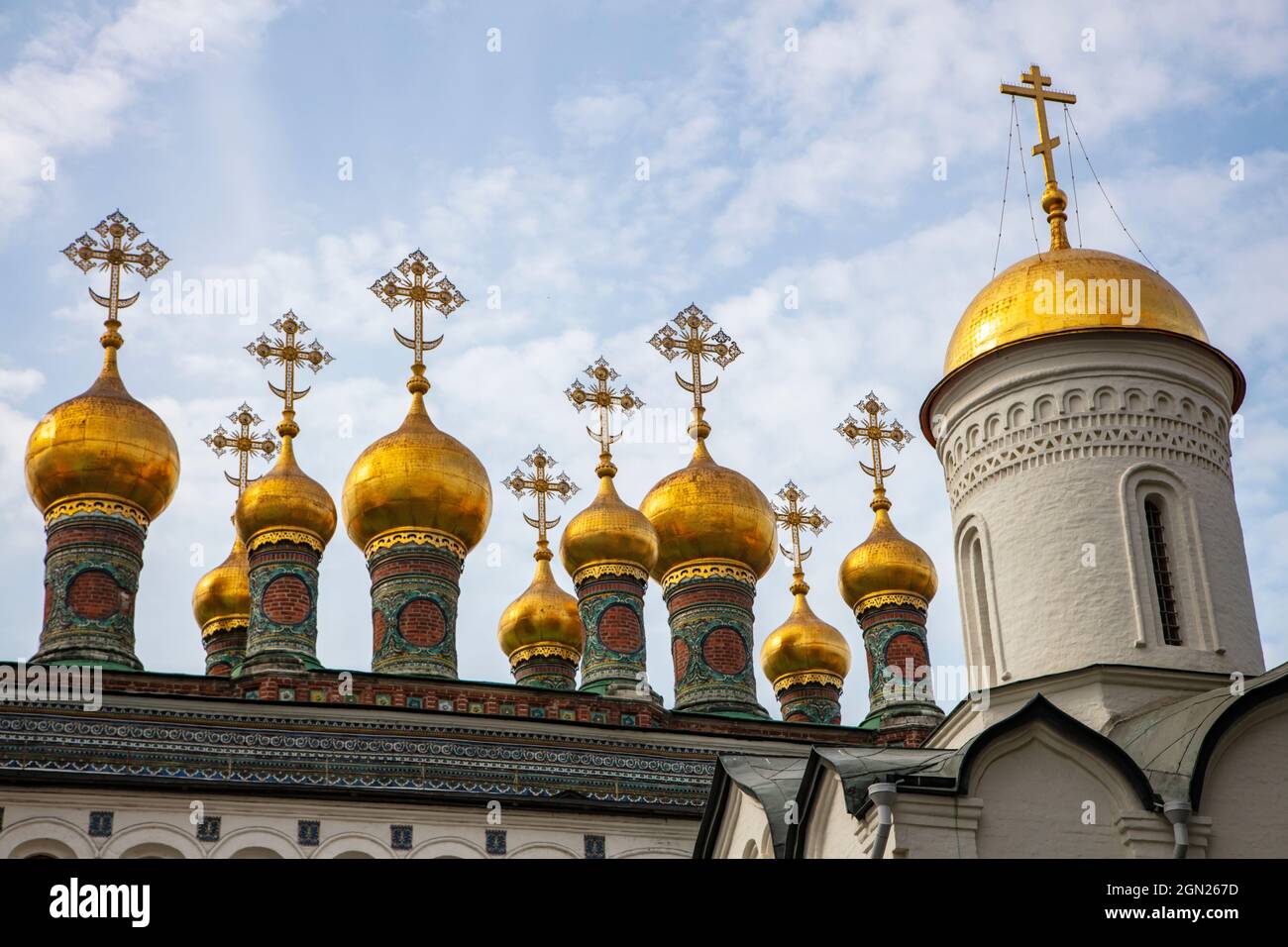 Domes of the Terem Palace Church at the Moscow Kremlin, Moscow, Russia ...